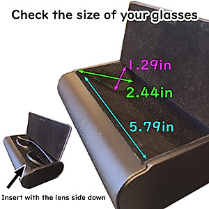 メイガン(Meigan) Double Glasses Case Aluminum Hard Shell Faux Leather for Men, Women | for Reading Glasses and Sunglasses etc.