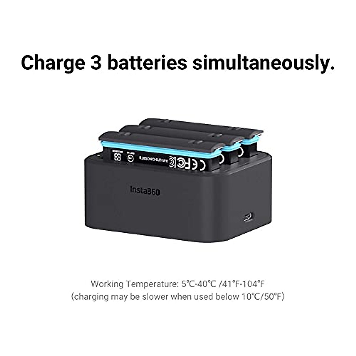 Insta360 ONE X2 Battery & Fast Charge Hub Bundle - Includes Fast Charge Hub + 2 Batteries (1630mAh) for Insta360 ONE X2 360 Camera (3 Items)