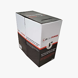 IPCamPower CAT5e Cable 1000' Gel Filled Direct Burial Double Jacketed Weatherproof Waterproof UV Rated Solid Copper, Easy Pull Box