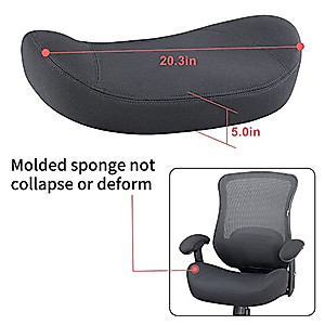 LONGBOSS Office Chair Ergonomic Computer Desk Mesh Chair, Back Waist Cushion and Height Adjustable Armrest - blk