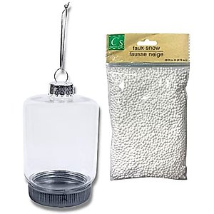 WLS Pint Jar Ornaments 4.375x2.5 Inch Plastic Snow Globe with Faux Snow DIY Bundle Exclusive SPADINA Fall Autumn Holiday Christmas Tree Decorations Shatterproof Bundle of Pack of 2