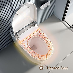 Uncle Brown Luxury Smart Toilet with Bidet Built In, Bidet Toilet with Heated Seat, Elongated Japanese Toilet with Automatic Flush, Dryer, Night Light, Digital Display