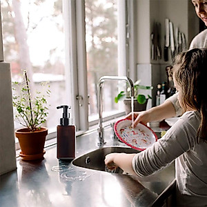 2 Pack Foaming Soap Dispenser 15oz Refillable Foam Liquid Hand Soap Empty Plastic Pump Bottle Container for Bathroom Vanities, Kitchen Sink, Hospital, Clinic, Amber Brown 450ml