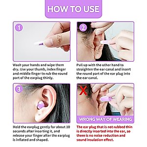 LYSIAN Ultra Soft Foam Earplugs for Sleep- Noise Cancelling Ear Plugs for Sleeping, Shooting,Snoring, Mowing Sound Reduction 38dB- 60 Pairs Multi Color