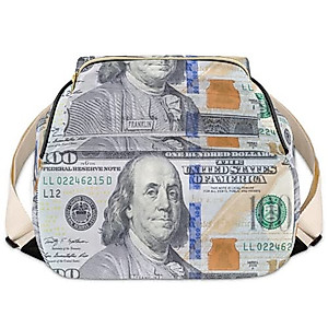 Backpack Purse for Women Money 100 Dollar Bill PU Leather Mini Backpack Small Fashion Casual Shoulder Bag Lightweight Waterproof Daypacks for Ladies Kids Teen Girl Travel Hiking