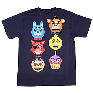 Five Nights at Freddy's Boys' Freddy Fazbear Glow in The Dark T-Shirt (Small, 6) Navy
