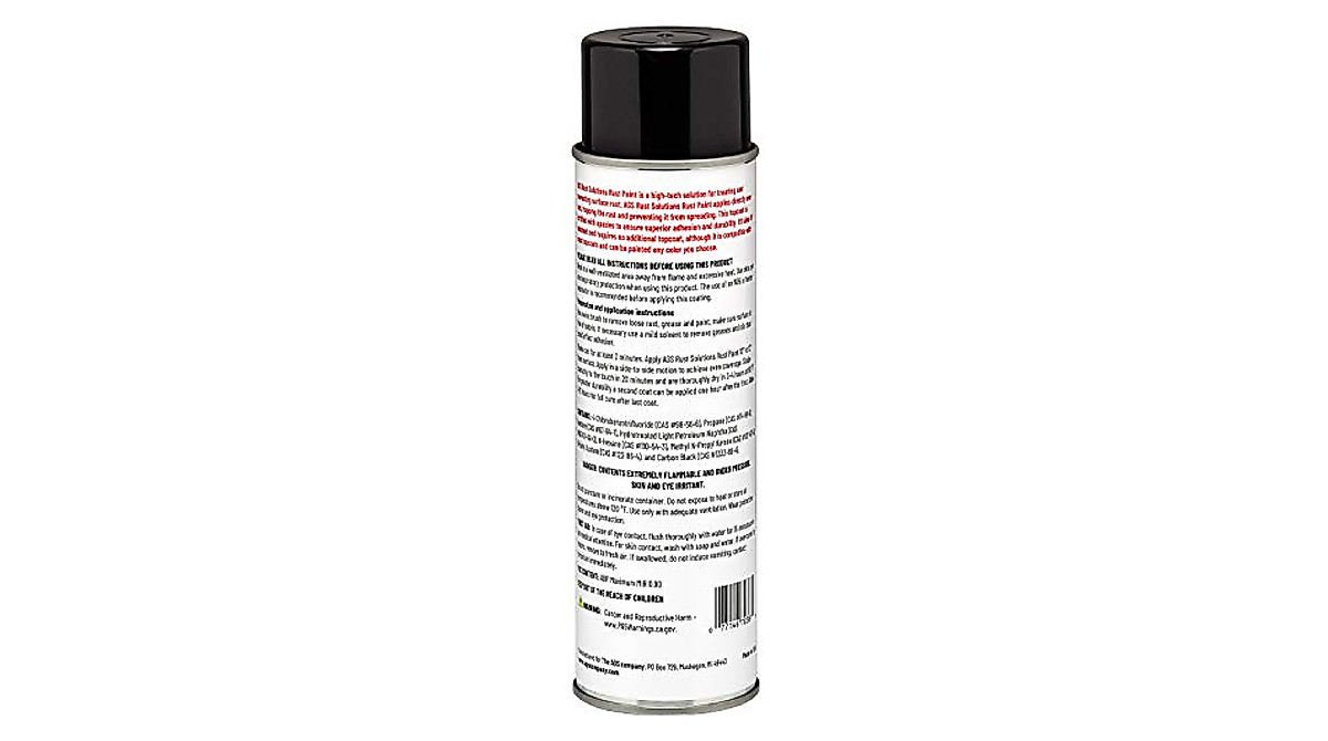 AGS Rust Solutions Rust Spray Paint - Matte Black, 14 oz, Durable ...