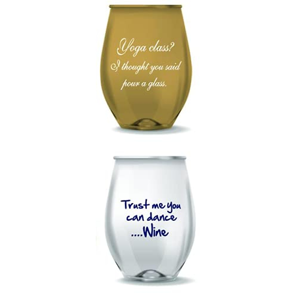 Pen Kit Mall PKM - Stemless Wine Glasses - Set of 12 - NOVELTY FUNNY SAYINGS - CAMPING -CHRISTMAS - NEW YEARS HALLOWEEN (NOVELTY FUNNY SAYINGS)