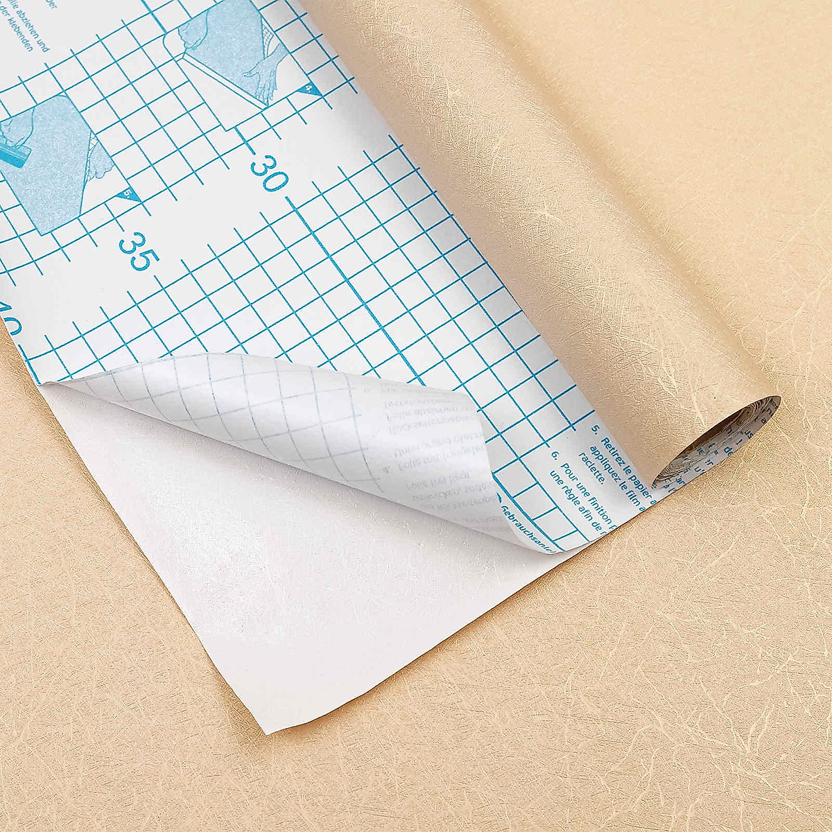 Abyssaly Gold Beige Wallpaper Peel and Stick Wallpaper Removable Wallpaper 15.7in X 118in Embossed Self Adhesive Silk Texture Wallpaper Cabinet Furniture Countertop Shelf Liner Wall Paper