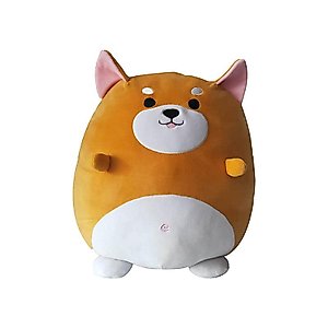 Stuffed Animal Toy Corgi Inu Shiba Dog Plush Ultrasoft 16-Inch Yellow Squishy Hugging Pillow for Boys, Girls, and Adults