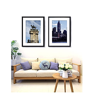 PEALSN 11x14 Picture Frame Set of 6, Display Pictures 8x10 with Mat or 11x14 Without Mat for Wall Mounting or Table Top, Photo Frames Collage for Wall Decor, Black Woodgrain.