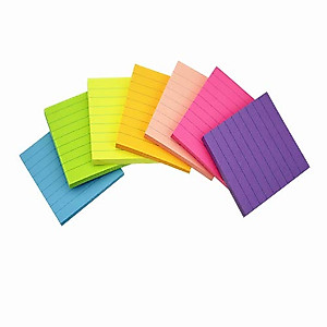 Sticky Notes with Lines Lined Sticky Notes 3x3 Bright Multi Colors 14 Pads 80 Sheet/Pad (14)