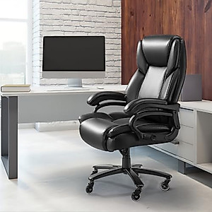 OFIKA Big and Tall Office Chair 500lbs - Adjustable Lumbar Support, Office Chair for Heavy People, Heavy Duty High Back Executive Desk Chair with Wide Seat and Quiet Rubber Wheels, Large Office Chair