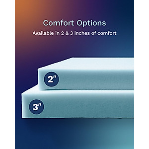 ViscoSoft Reflex Twin XL Memory Foam Mattress Topper 2 Inch - Extra Long - Cooling Gel Mattress Pad - CertiPUR-US - Oeko TEX Certified