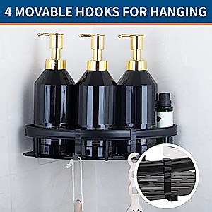 Shower Caddy, Shower Shelves-2 Pack, Adhesive Shower Organizer No Drilling, Large Capacity, Traceless Space Aluminum Adhesive Shower Bathroom Organizer, Shower Shelf for Inside Shower(Matte Black)