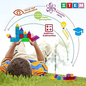 SUMAKU 53 pcs Set, The Original 3D Magnetic Building Blocks for Creative & STEM Play, Educational Toys for Children Ages 3 Years +
