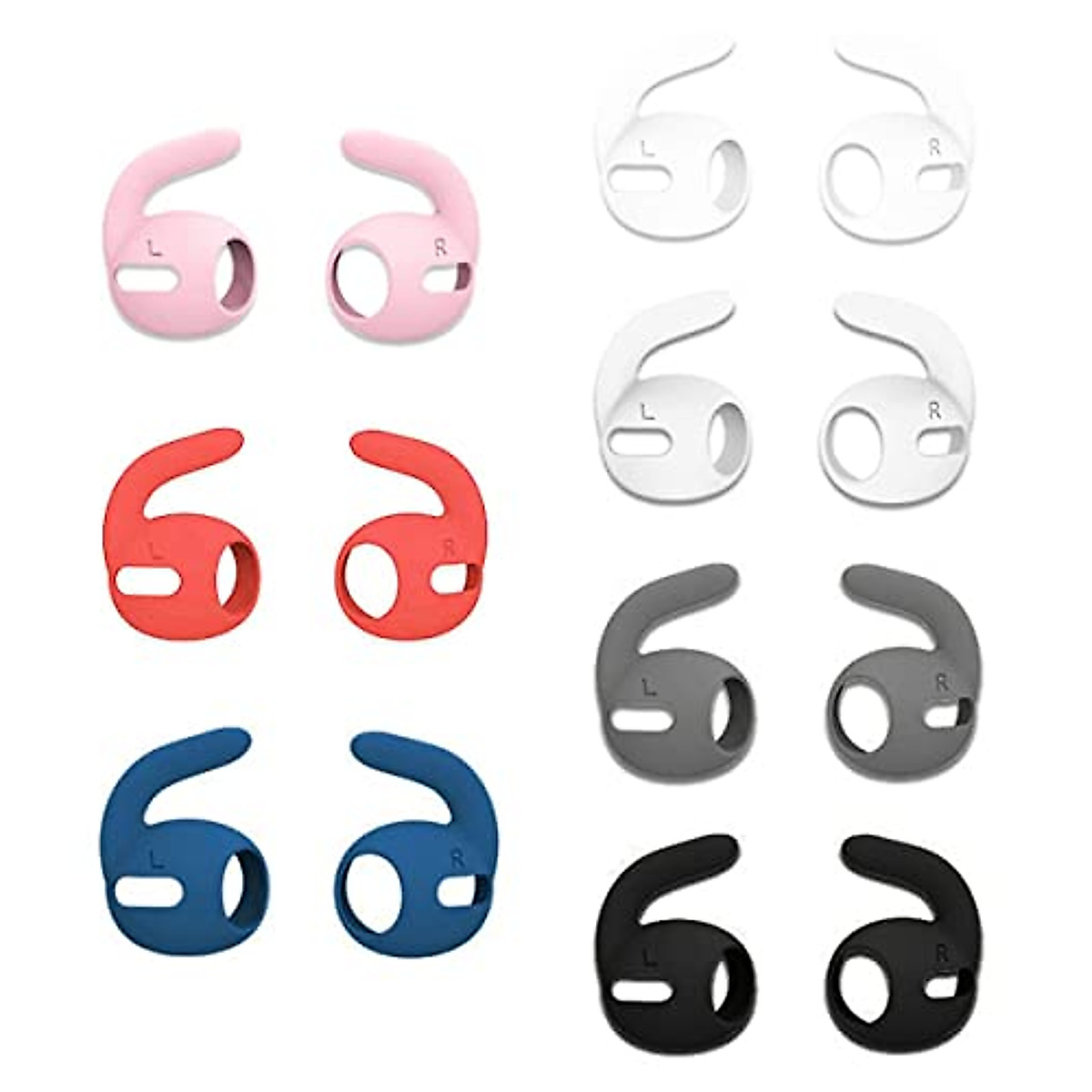 ALXCD Sport Eartips Hook Compatible with AirPods 3 Earbuds 3rd Gen 2021, Anti Slip Anti Lost Silicone Earbuds Covers Ear Hook Tips Earhooks, Compatible with AirPods 3, 7 Pairs 7 Colors