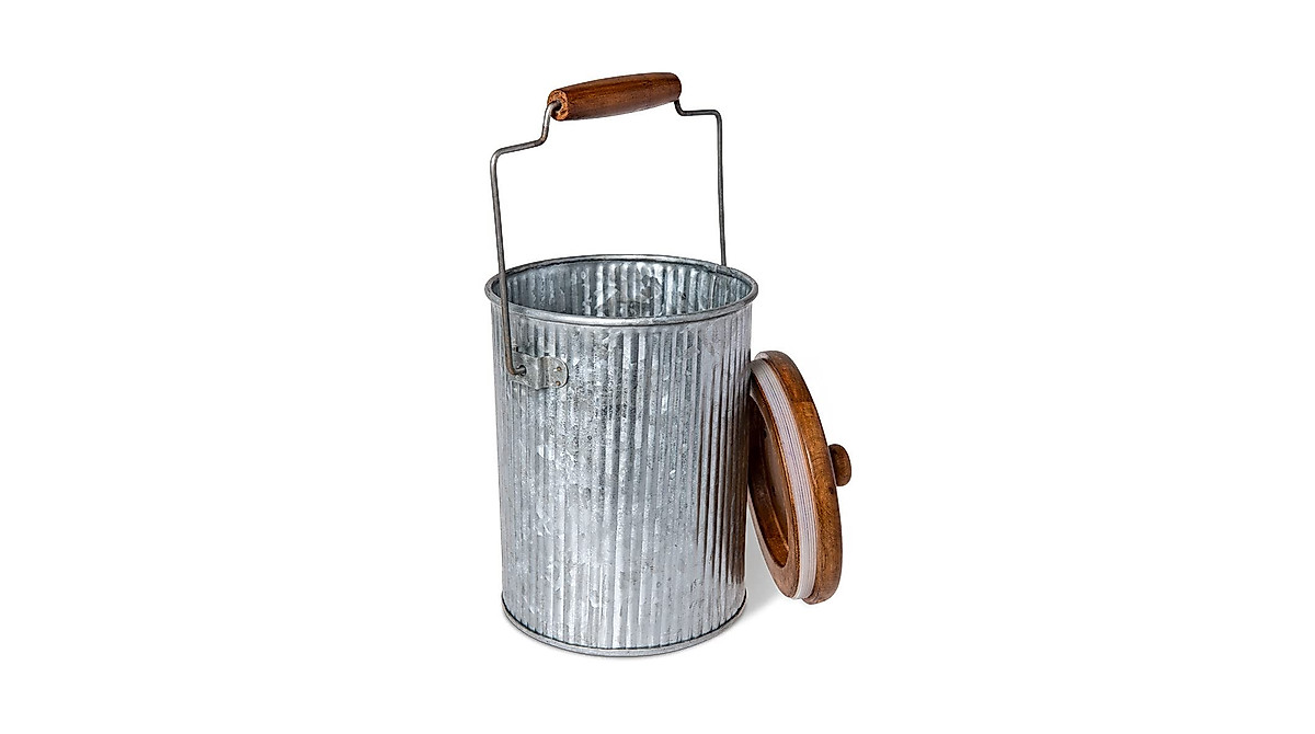 Galvanized Compost Pail for Eco-Friendly Kitchens