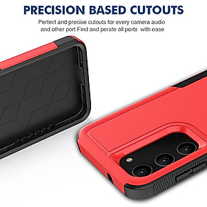 Jeylly for Samsung Galaxy A04S Case, Samsung A13 5G Case Military Grade Drop Protection Soft TPU Matte Hard Back, Heavy Duty Shockproof Durable Cell Phone Case for Galaxy A13/A04S, Red