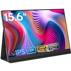 ZSCMALLS Portable Monitor Upgraded Ultra Slim&Lightweight Metal Frame 15 Inch IPS HDR 1080P HD Eye Care Screen USB C Gaming Monitor for Laptop/PC/Cellphone/Switch/PS3-4/Xbox/Raspberry Pi