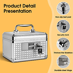 Medicine Lock Box,Storage Lock Box Lockable Dorm Storage Trunk with Key Lock - Briefcase, 【Extra Small】9.84 * 6.18 * 6.18 Medicine Lock Box, Lock Boxes for Personal Items