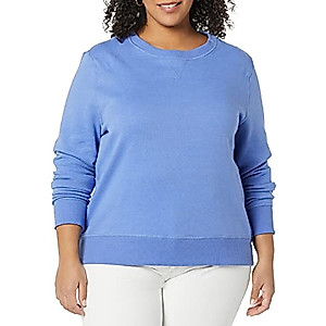 Amazon Essentials Women's Fleece Crewneck Sweatshirt (Available in Plus Size), Blue, Medium