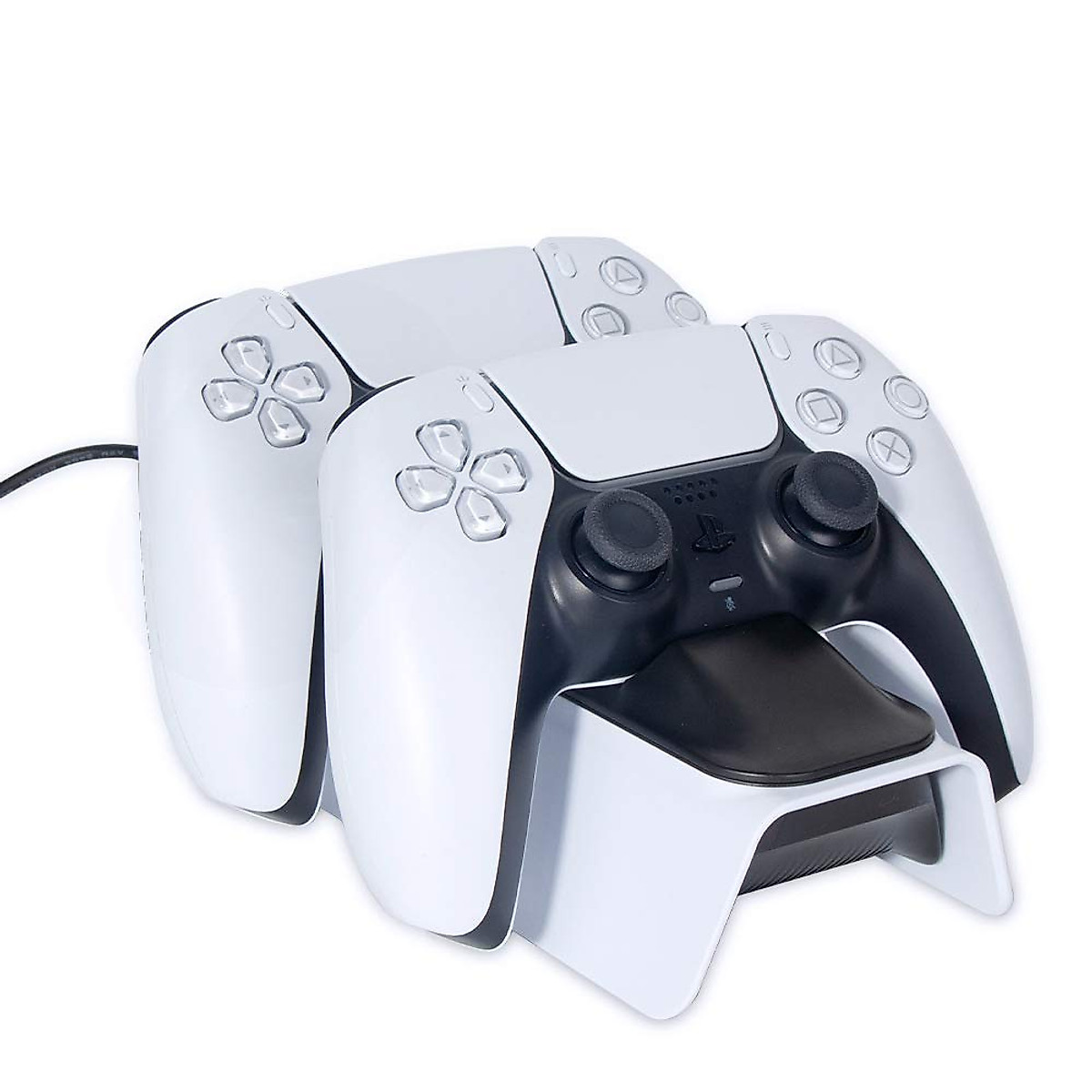 Upgraded PS5 Controller Charger, Fast Charging Dualsense Charging Station for Dual Playstation 5 Controllers with LED Indicator, White…