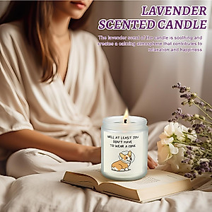 Newtay 2 Pcs Funny Get Well Gift for Women Men Post Surgery Recovery Gift Include Hand Call Bell and Lavender Scented Candle Cheer Up Gift for Women Men Friend(Cute Dog, White)