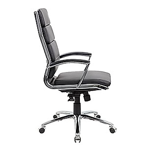 Boss Office Products CaressoftPlus Executive Chair, Traditional, Metal Chrome Finish 30D x 27W x 42H in