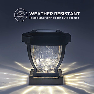 Home Zone Security Decorative Outdoor Solar Post Lights Black No Wiring 8 Set