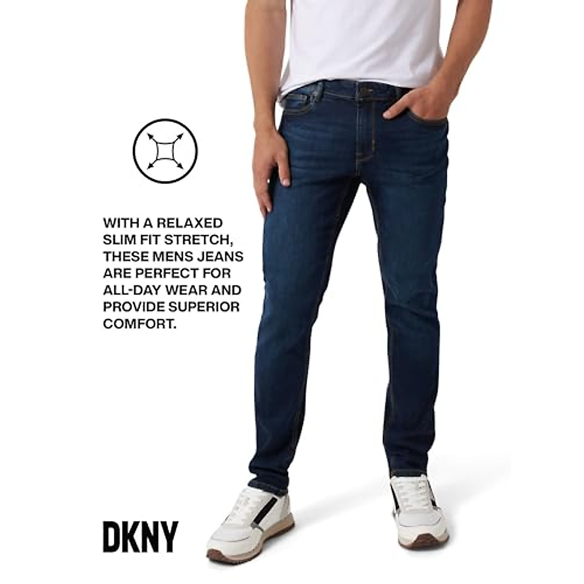 DKNY Jeans for Men - Premium Soft Slim Fit Mens Stretch Jeans