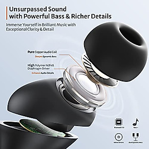 Senso Orbits Wireless Earbuds Bluetooth Headphones With Compact USB-C Quick Charging Case, Premium Sound Deep Bass Ear Buds, 4 Mics ENC Noise Cancelling for Clear Calls, IPX Waterproof for Gym Running