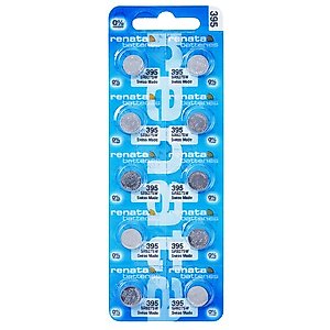 Renata 395 SR927SW Batteries - 1.55V Silver Oxide 395 Watch Battery (10 Count)