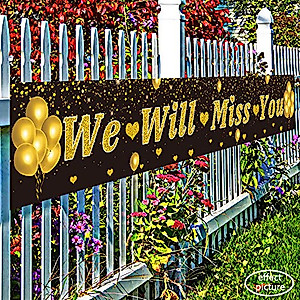 Ushinemi We Will Miss You Banner, Farewell, Going Away, Goodbye, Retirement Party Decorations, 9.8x1.6 Feet