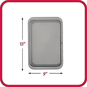 GoodCook Set of 2 Nonstick Steel 13" x 9" Cake Baking Pans with Covers, Gray