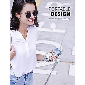 Lamicall Portable Cell Phone Stand - Aluminum Foldable Phone Stand for Desk, Small Pocket Travel Design, Adjustable Mobile Phone Holder for 4-7.2" Cellphone - Sliver