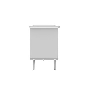 Walker Edison Rohde Contemporary 4 Cubby TV Stand for TVs up to 65 Inches, 58 Inch, White