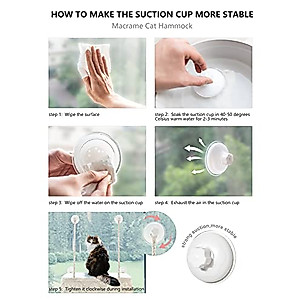 Dahey Macrame Cat Window Perch Boho Cat Hammock Wall Mounted Pet Resting Seat Bed for Indoor Cats Safety Space Saving Kitty Swing Shelf with Tassel Holds up to 45 lbs with Screw Suction Cups, Gift