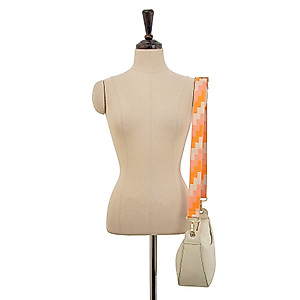 BOMANO Orange Purse Strap Crossbody Replacement for Handbag Adorned Fashion Guitar Shoulder Bag Straps for Women Matte Gold 57inch Long Extender (Flora Orange)