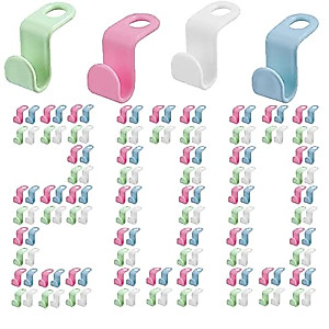 200PCS Clothes Hanger Connector Hooks, 4-Colors Hanger Extender Clips, Plastic Magic Hanger Hooks for Hangers Space Saving and Clothes Closet Organizer