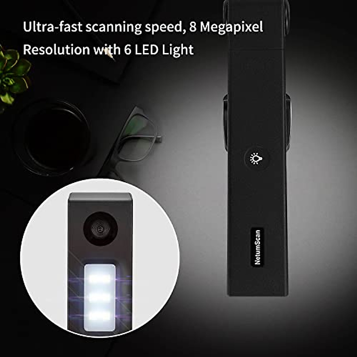 NetumScan Upgraded Book & Document Scanner for Teachers, Multi-Language OCR and English Article Recognition by AI Technology, Real-time Projection, Video Recording, Foldable & Portable, Only Windows