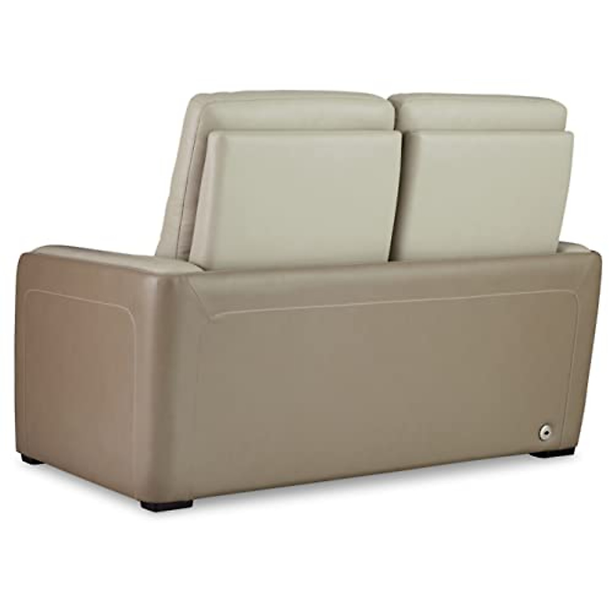 Signature Design by Ashley Battleville Contemporary Leather Power Reclining Loveseat with Adjustable Headrest, Light Gray