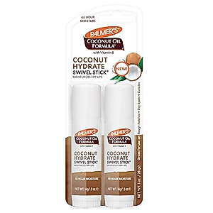 Palmer's Coconut Oil Formula Moisturizing Swivel Stick with Vitamin E, Lip Balm, Face & Body Moisturizer Stick, Ideal for Treating Dry Skin Patches (Pack of 2)