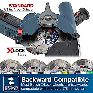 Bosch GWX13-50VSP 5 In. X-LOCK Variable-Speed Angle Grinder with Paddle Switch, Black,grey,blue