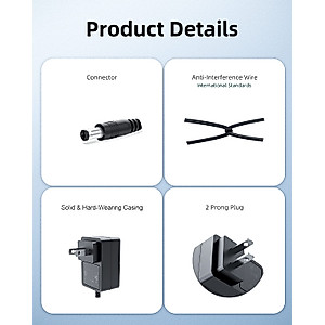 9V AC Adapter Compatible with Brother P-Touch, UL Listed Charger for PT-D200 PT-D200G PT-D202 PT-D215e PTH110 PT-1880 PT-1890 PT-1280 PT-1290 PT-1830 AD-24 AD-24ES AD-60 Label Maker Power Supply