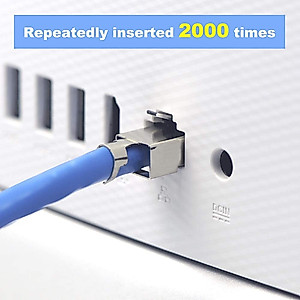 VCE RJ45 Connectors CAT7/CAT6A 30-Pack, Non-Pass-Thru Shielded Modular Plugs for Thick Cable, 3-Prong 50u Gold Plated Ethernet Ends with Strain Relief Boots - Blue