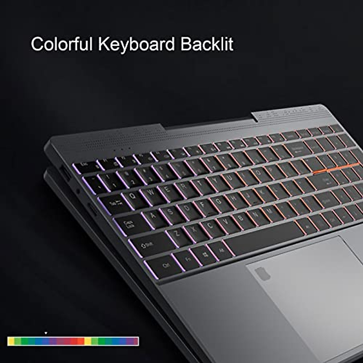 BROLEO Gaming Laptop, RGB Backlit Business Laptop 5800mAh Battery 12GB DDR5 RAM 15.6in Touch Screen for Family (US Plug 256GB)