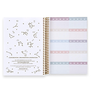 Erin Condren A5 Spiral Bound Lined Notebook - Special Edition, Hello Kitty Zodiac Laminate Metallic Cover, 160 Lined Pages Of 80 Lb, Mohawk Paper, Sticker Sheet Included