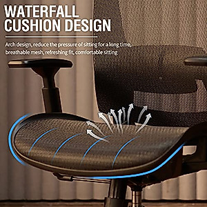 ELABEST Mesh Office Chair,Ergonomic Computer Desk Chair,Sturdy High Back Task Chair - Adjustable Lumbar Support & Armrests,Tilt Function,Swivel Wheels,Comfortable Wide Seat,Executive Home Office Chair