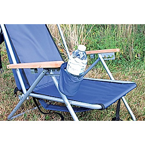 Rio Beach Original Outdoor Steel Folding Backpack Chair, Navy Blue & Rio Beach 4-Position Backpack Lace-Up Suspension Folding Beach Chair,Aluminum, Multi Stripe